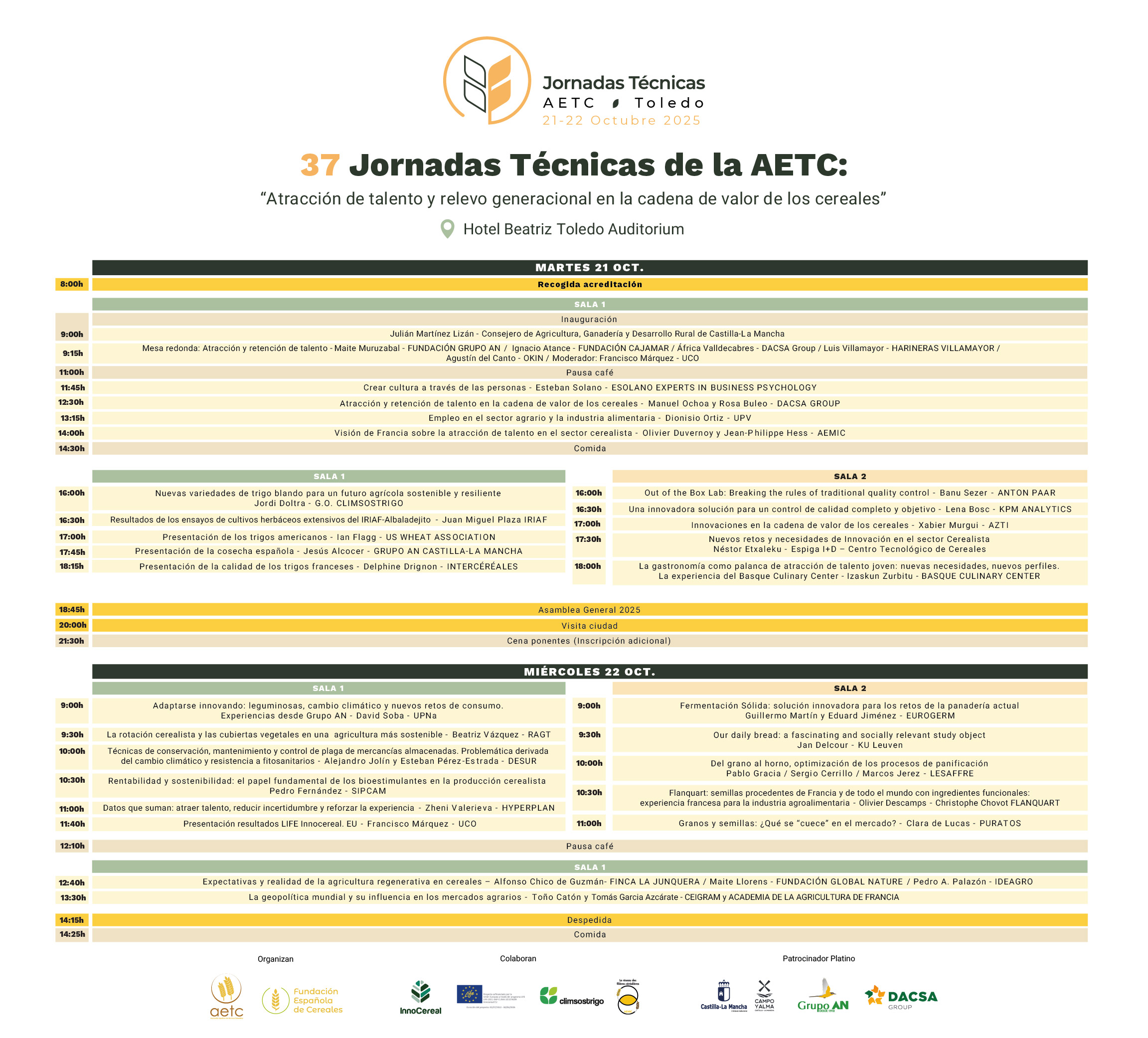 Programa XXXVII Jornadas Técnicas AETC | AETC